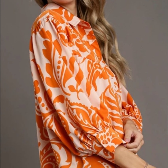 Umgee | Tops | Umgee New Spring Tropical Floral Button Up Blouse Top ...
